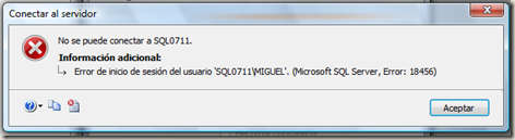JAVA desde cero: Solucionar error 18456 al conectar a SQL Server 2005